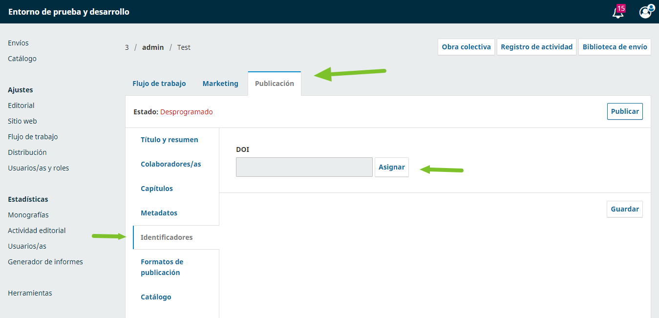 DOI en OMP. Cómo generar y depositar DOI de Open Monograph Press ...
