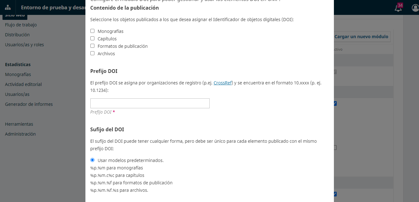 DOI en OMP. Cómo generar y depositar DOI de Open Monograph Press ...